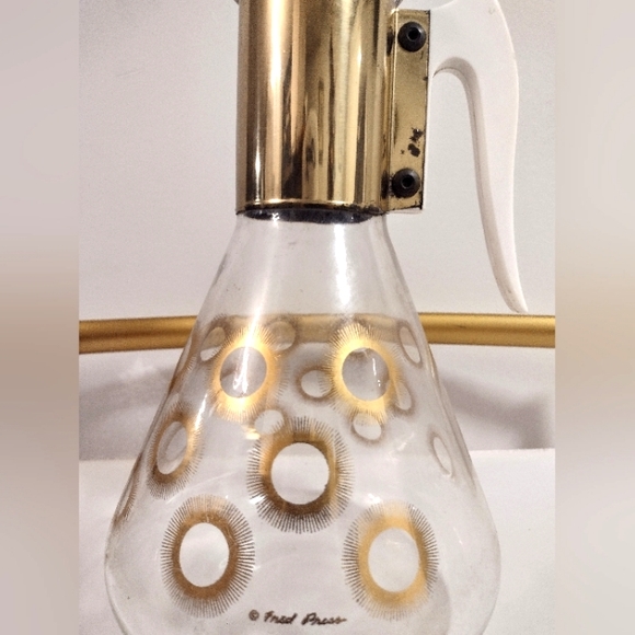 Dining | Vintage Corning Fred Press Coffee Carafe Gold Atomic Starburst ...